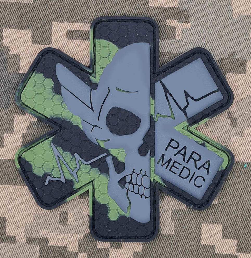 PVC патч PARAMEDIC чорно-сірий