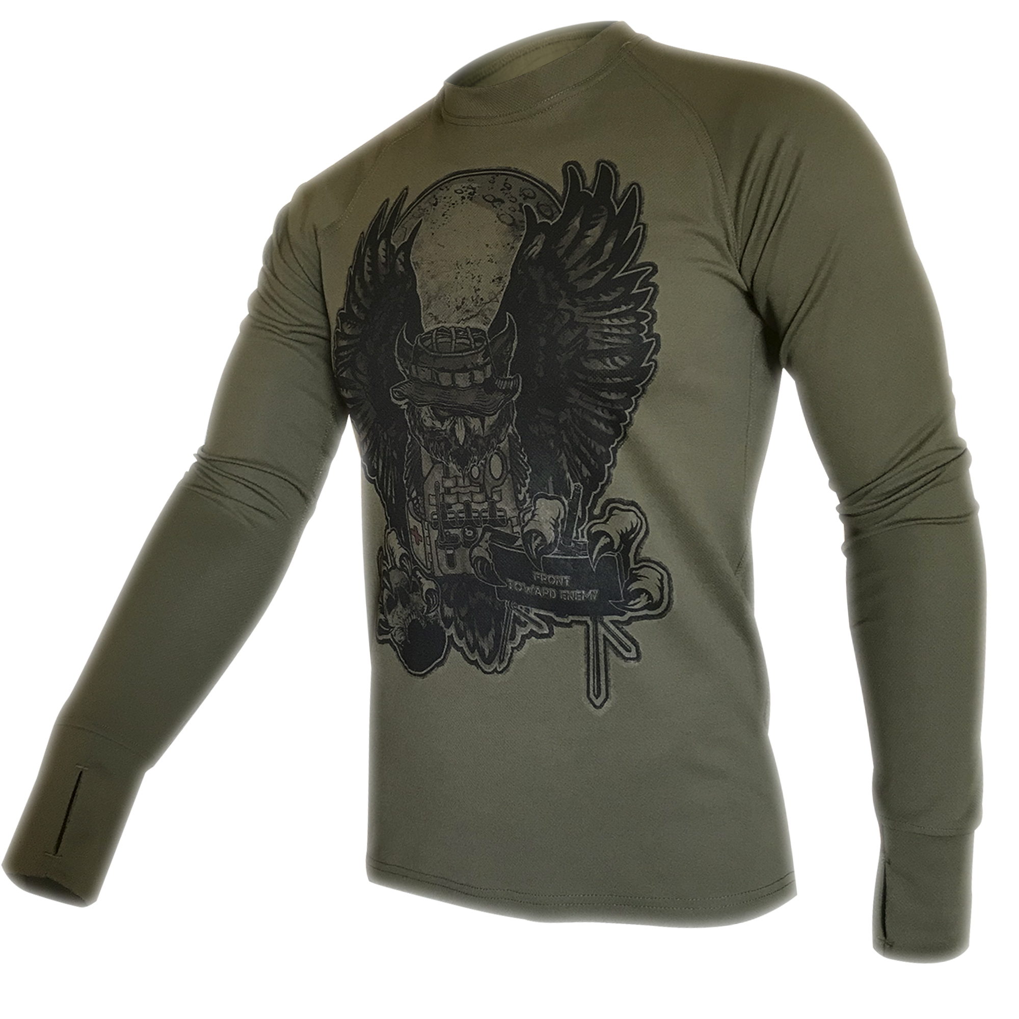 Реглан футболка Сова олива